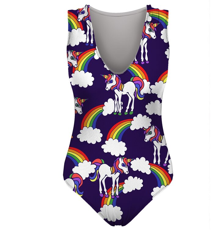 Dámske celé plavky Dúhové jednorožce | Dedoles