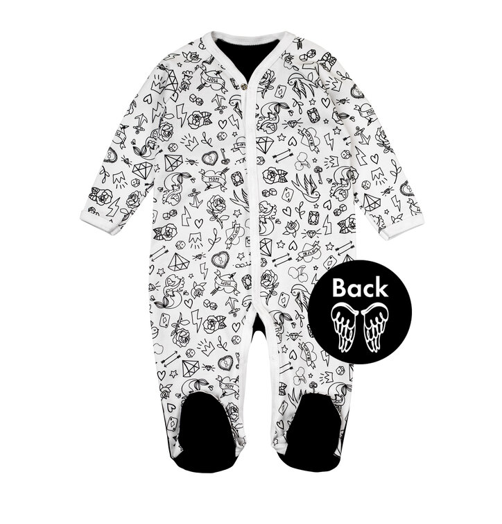 Detské čierne dupačky Tetovačky | Dedoles