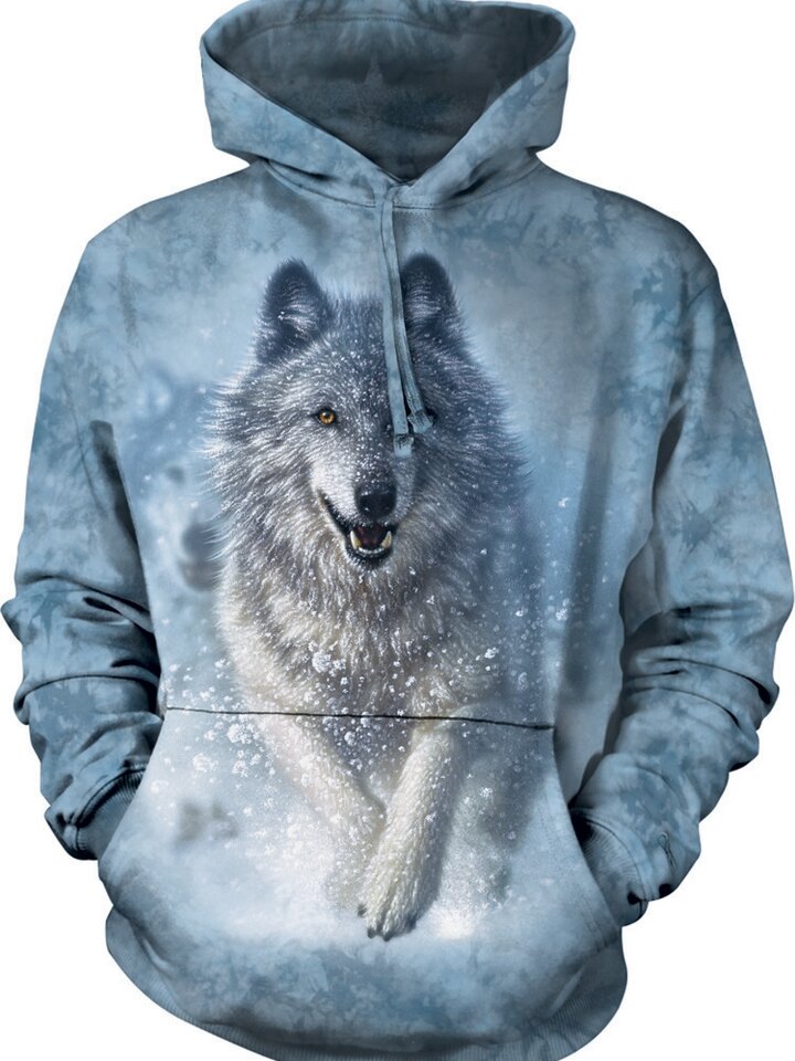 Mikina s kapucí Bílý vlk | Dedoles