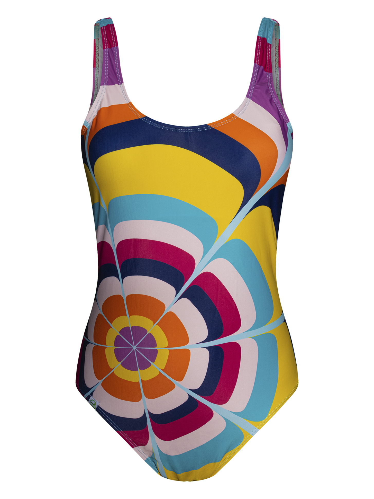 Womens One Piece Swimsuit Splashing Circles Dedoles
