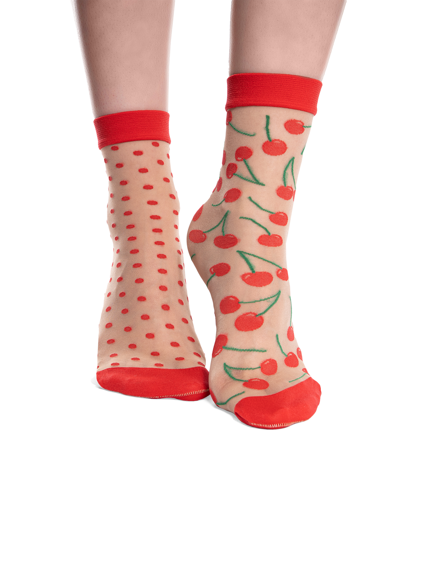 Chaussettes rigolotes en nylon Cerises et pois | Dedoles