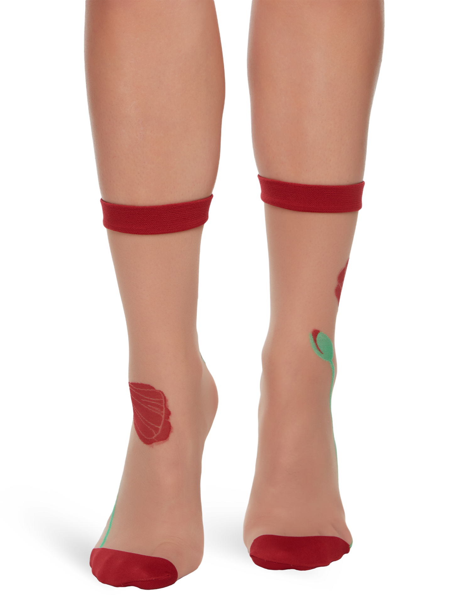 Chaussettes rigolotes en nylon Coquelicots rouges | Dedoles