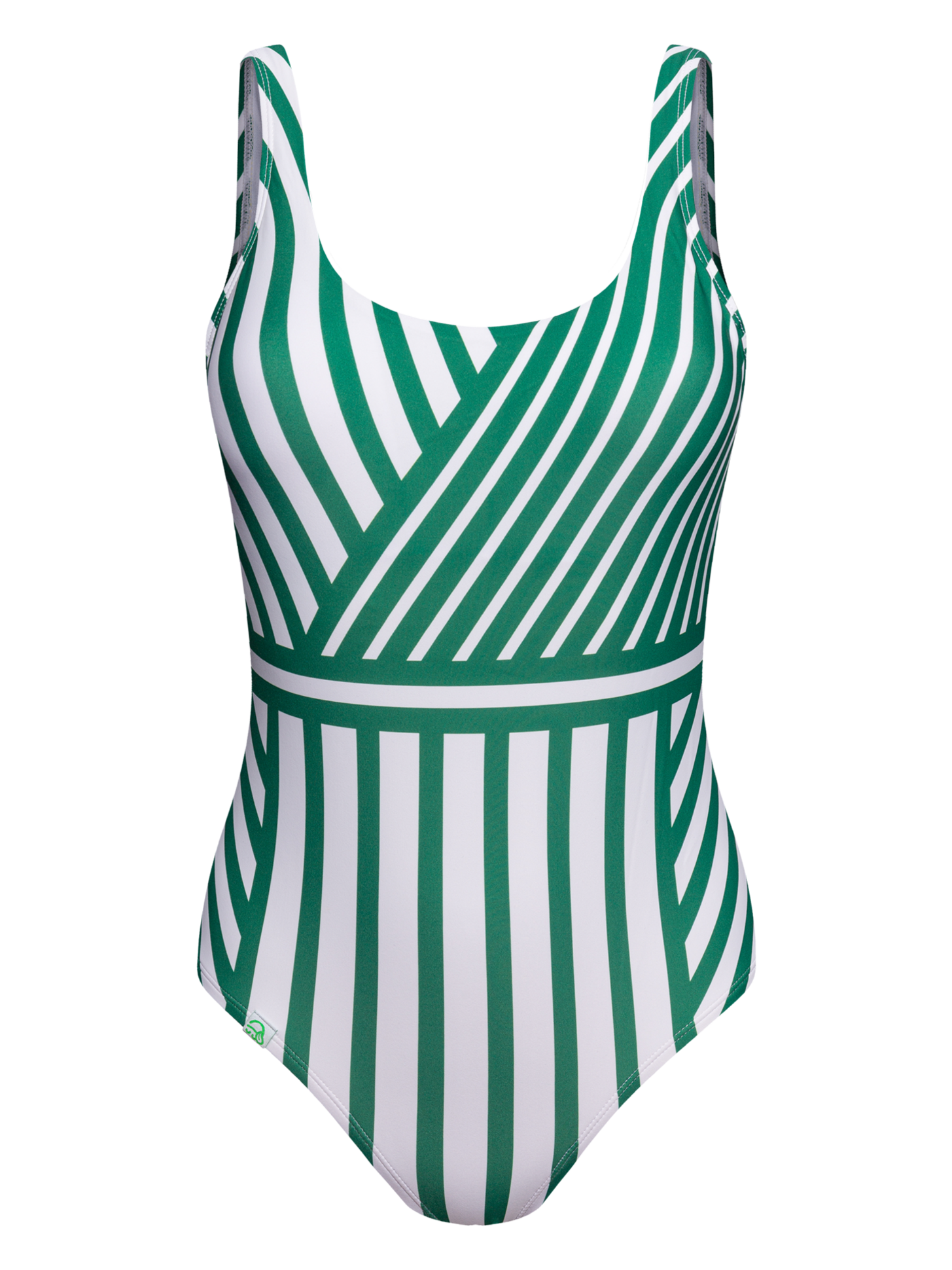 One Piece Swimsuit Green Stripes Dedoles
