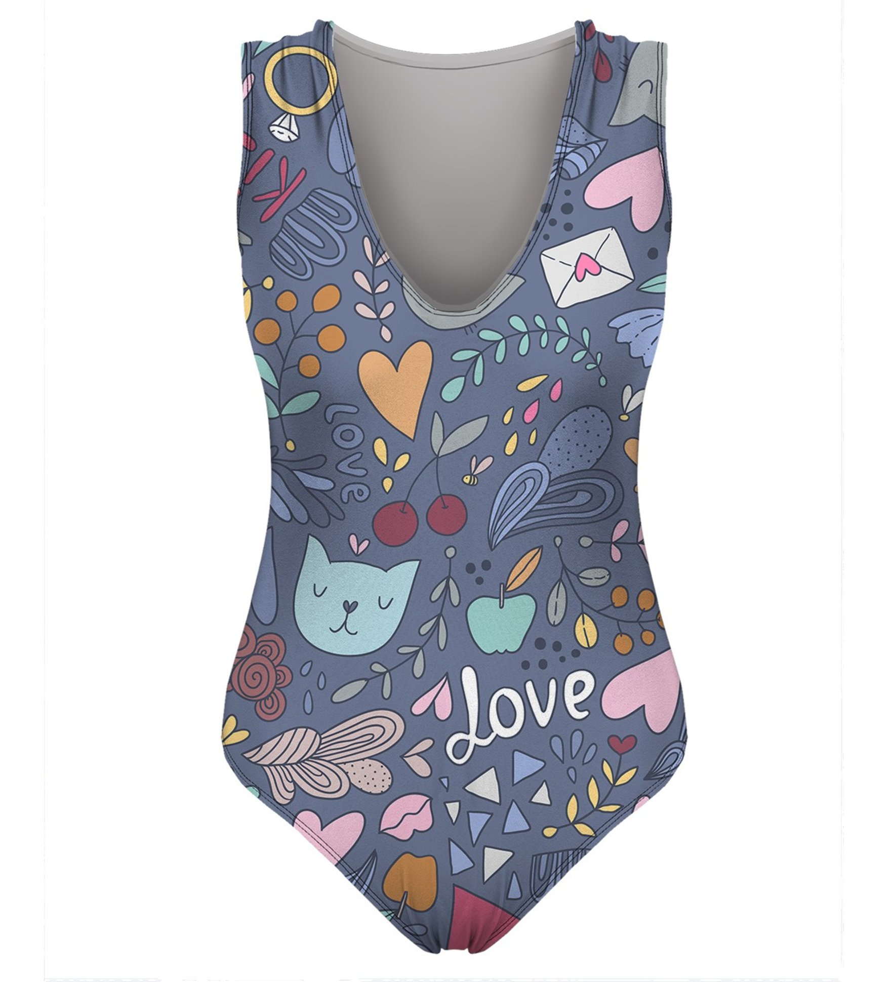 Dámske celé plavky Romantické mačky | Dedoles