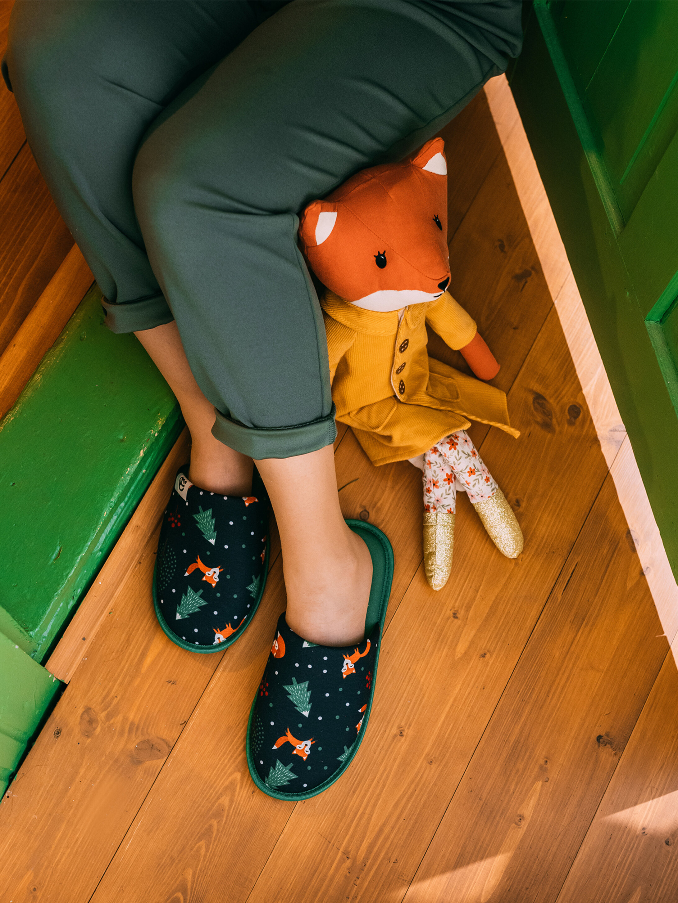 Veselé papuče rezavá liška | Dedoles