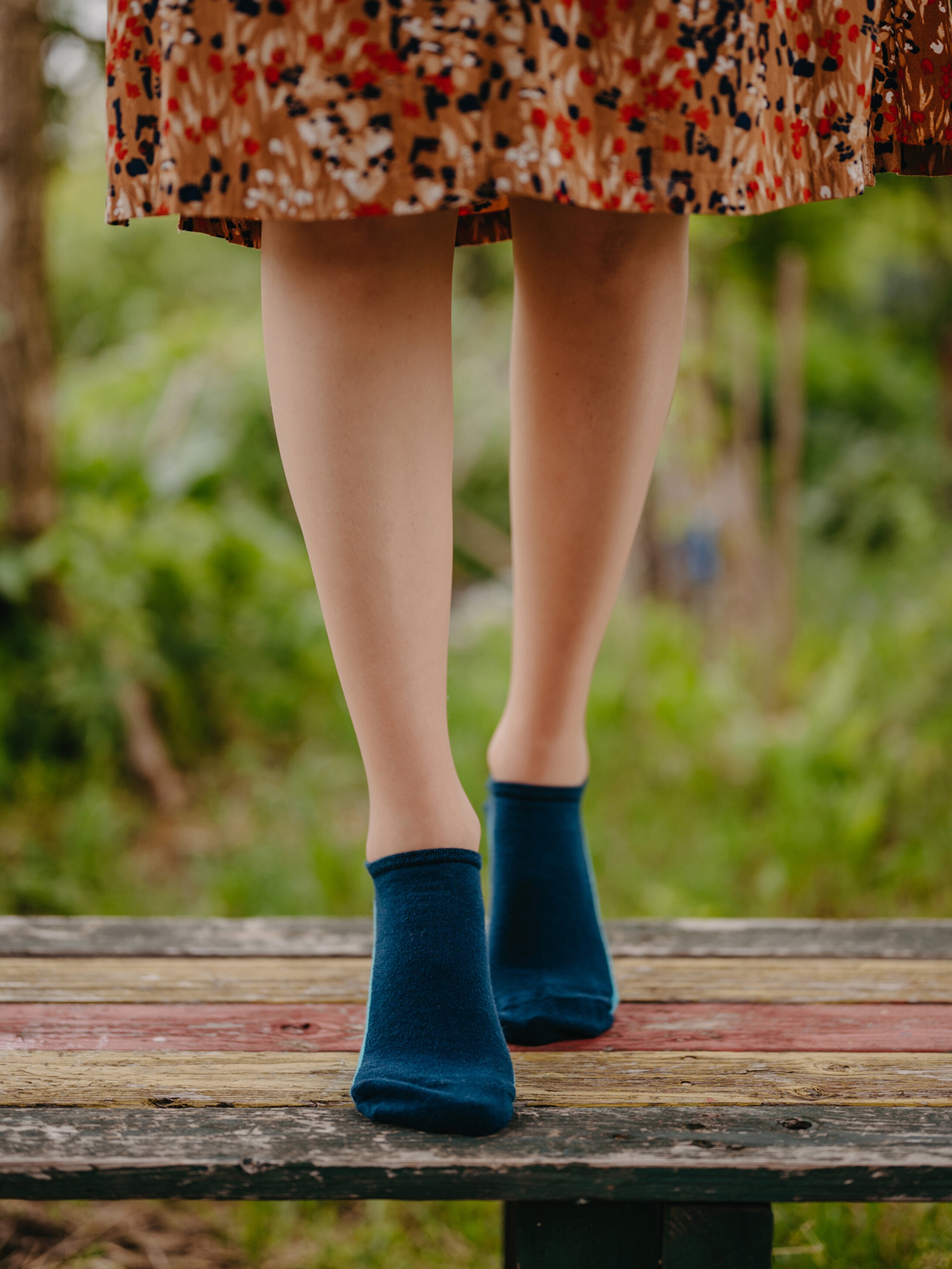 Meias para ténis Calcanhar Azuis-escuras | Dedoles