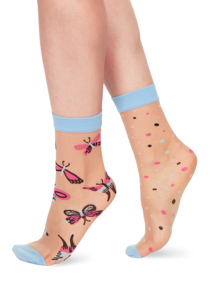 Nylon Socks Butterflies And Dots Dedoles