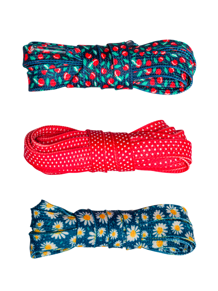 Confezione da 3 lacci per scarpe Ciliegie e margherite | Dedoles