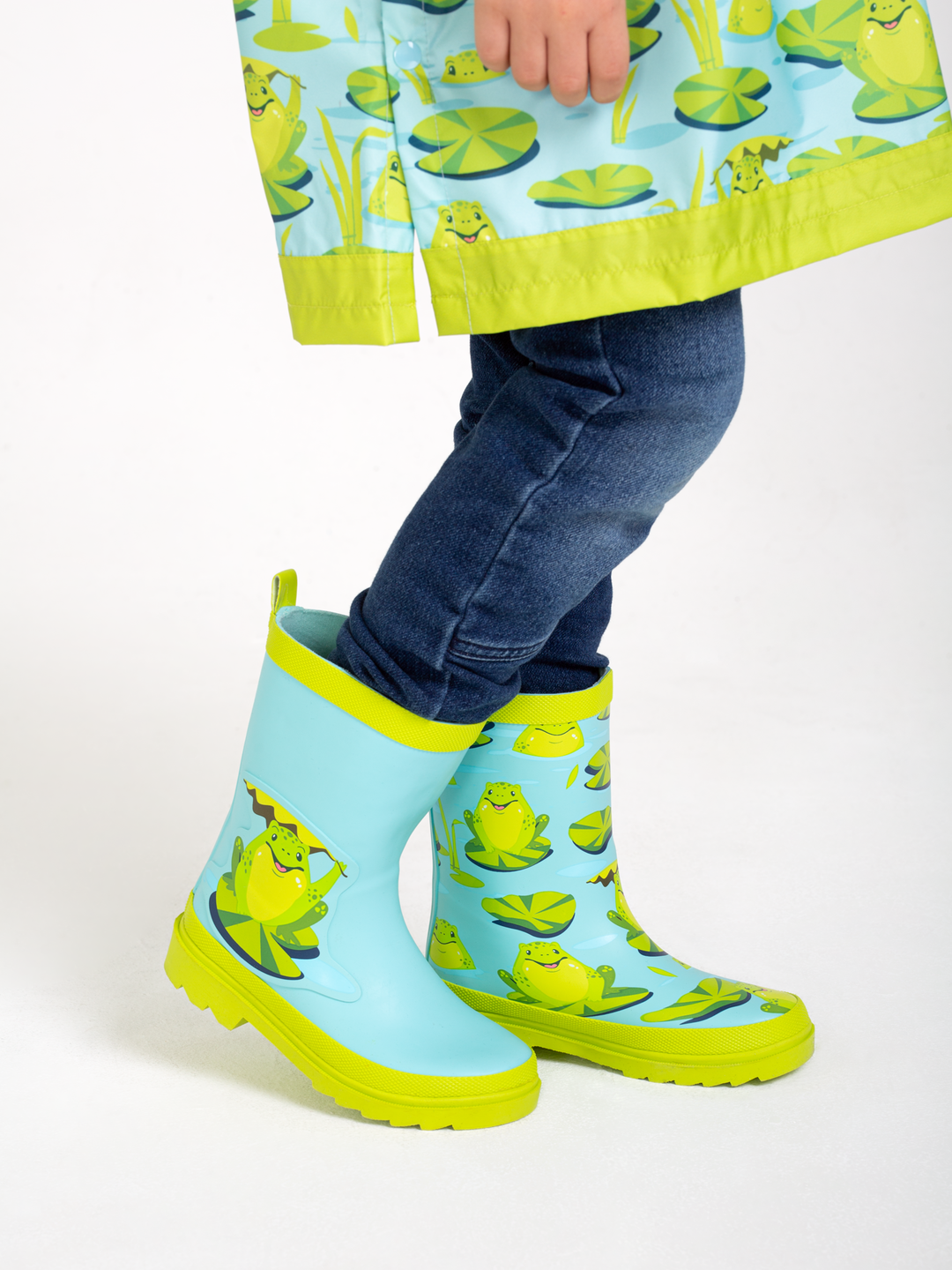Kids' Rain Boots Frog & Waterlilies | Dedoles