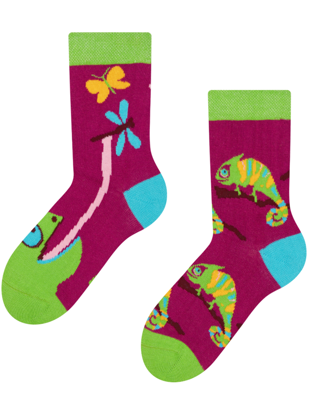 Chaussettes rigolotes pour enfants Caméléon | Dedoles