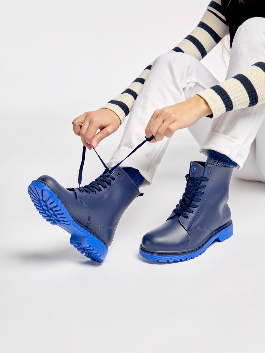 Koningsblauwe regenlaarzen voor dames | Dedoles