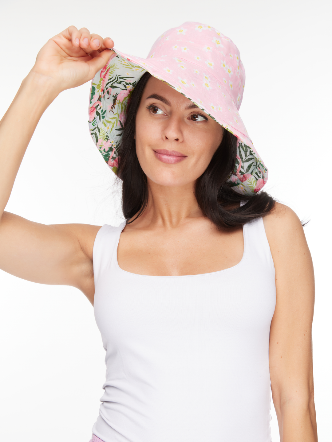 Chapeau bob rigolo pour femmes Flamant tropical | Dedoles