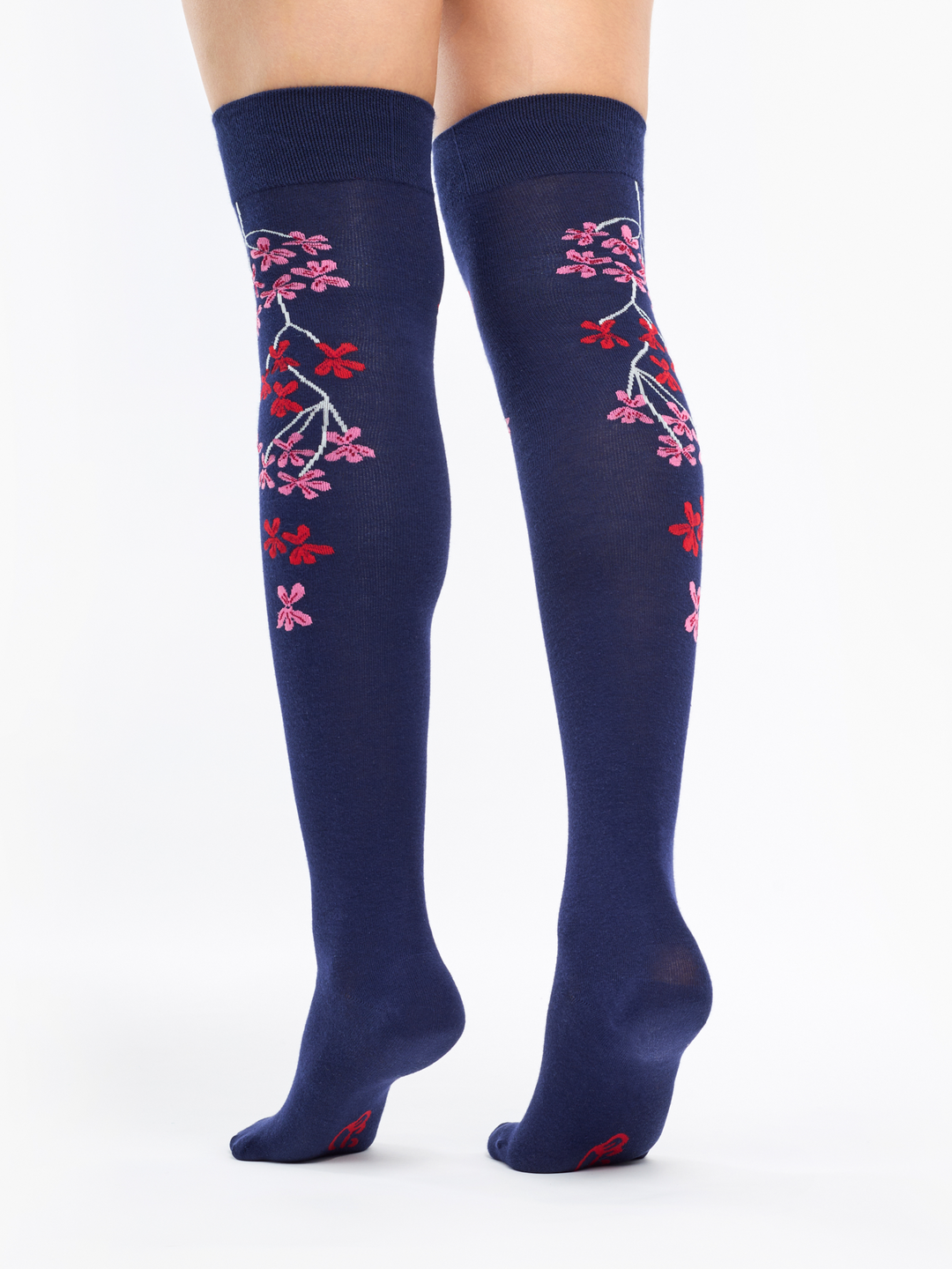 Calze parigine Buonumore Gerani rosa e rossi | Dedoles