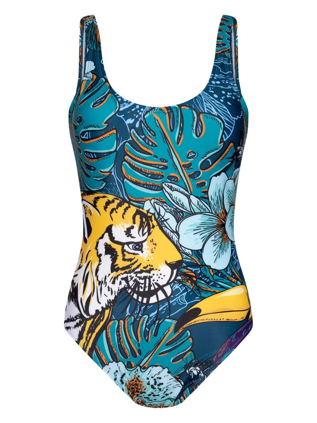 Veselé dámske celé plavky Tropická džungľa | Dedoles