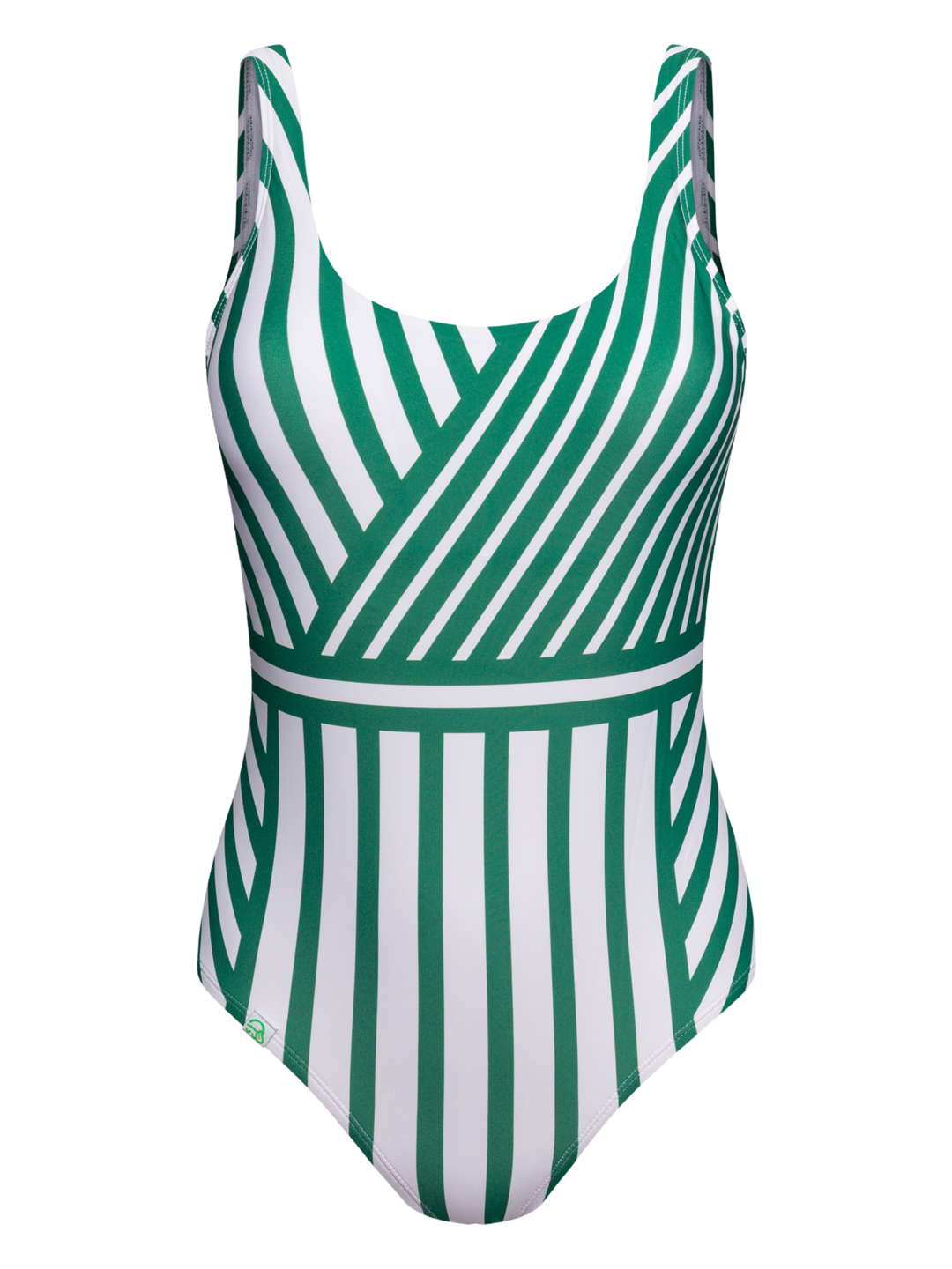 One Piece Swimsuit Green Stripes Dedoles