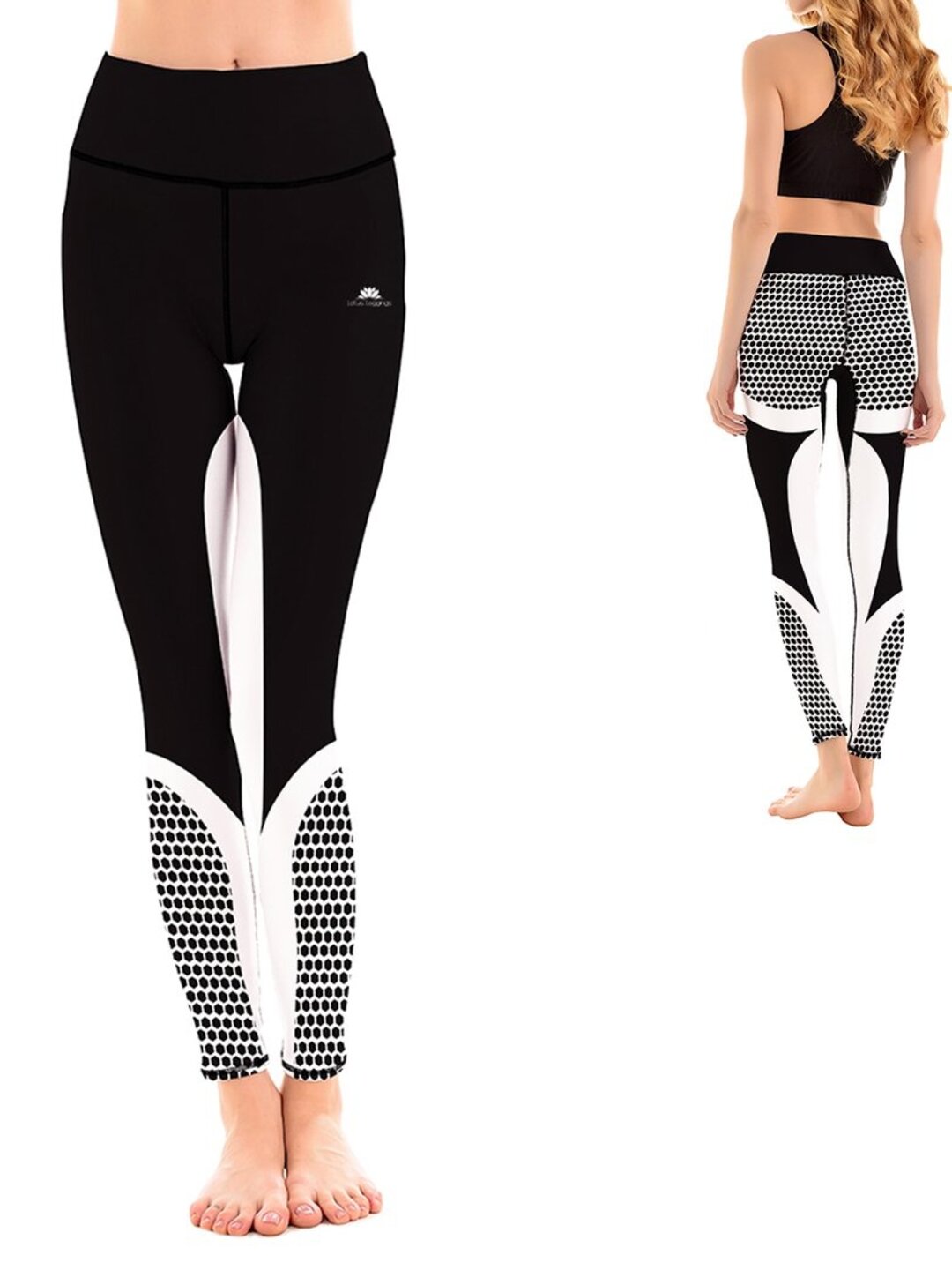 Dámské sportovní elastické legíny Black Honeycomb | Dedoles