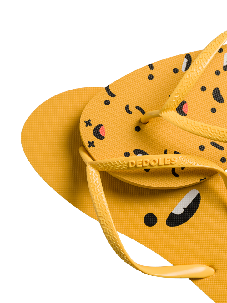 Vrolijke flip-flops Gele smileys | Dedoles
