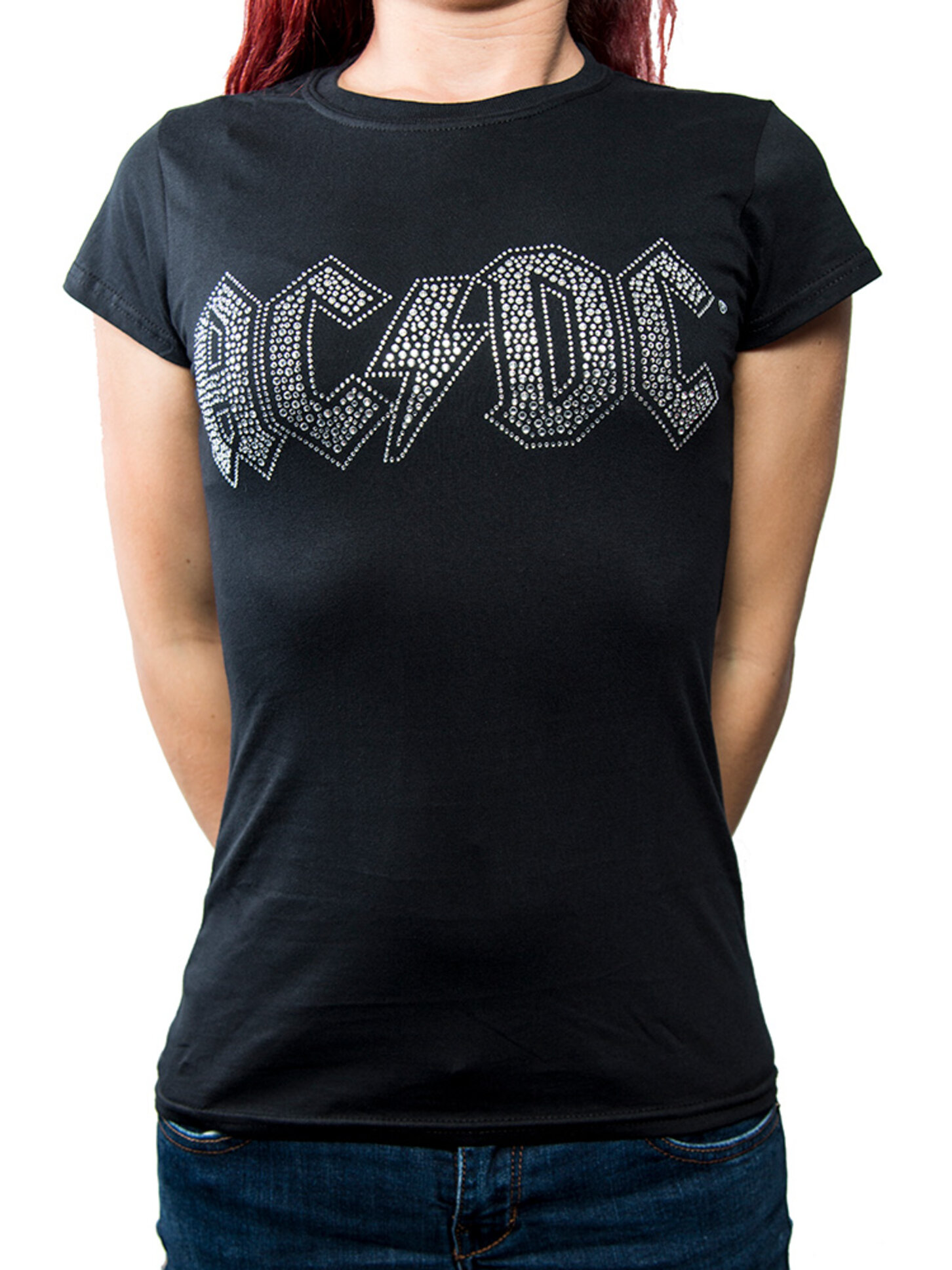 Ženska majica AC/DC Logo with Rhinestone Application | Dedoles
