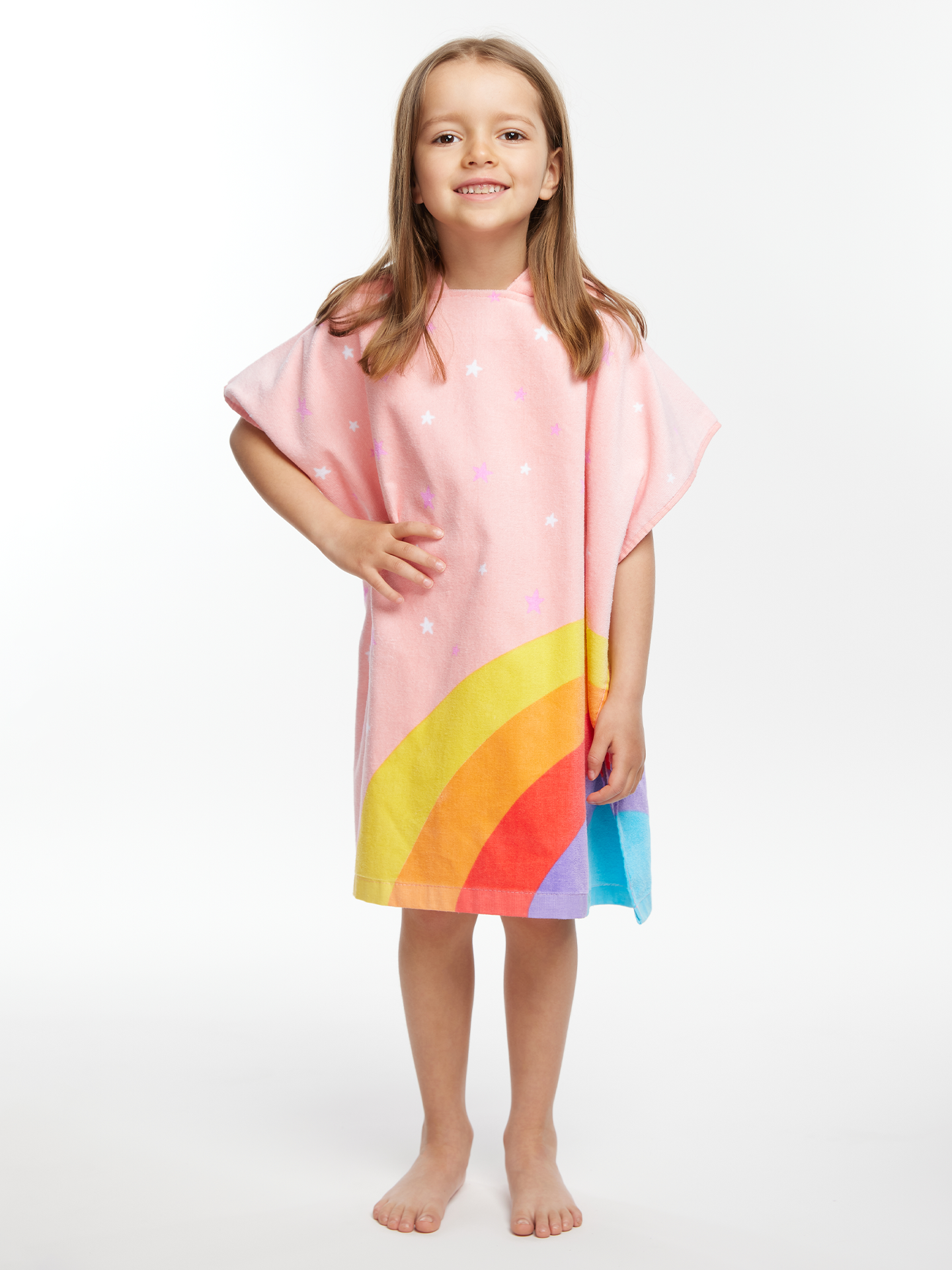 Prosop Poncho de Plajă Vesel pentru Copii Unicorn Colorat | Dedoles