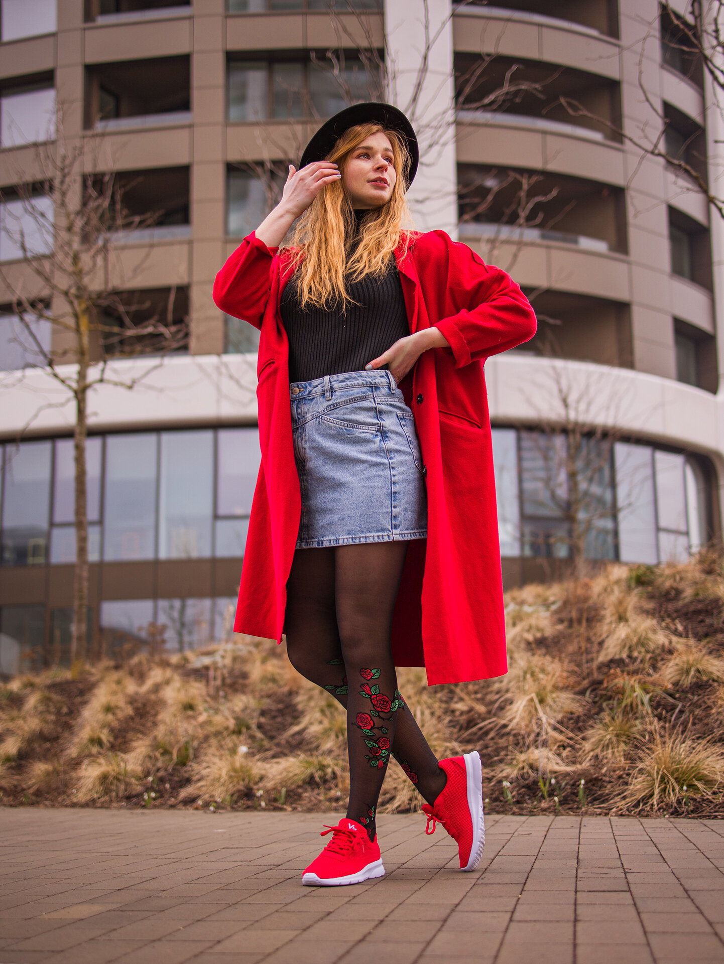 Collants rigolos en nylon Roses rouges | Dedoles