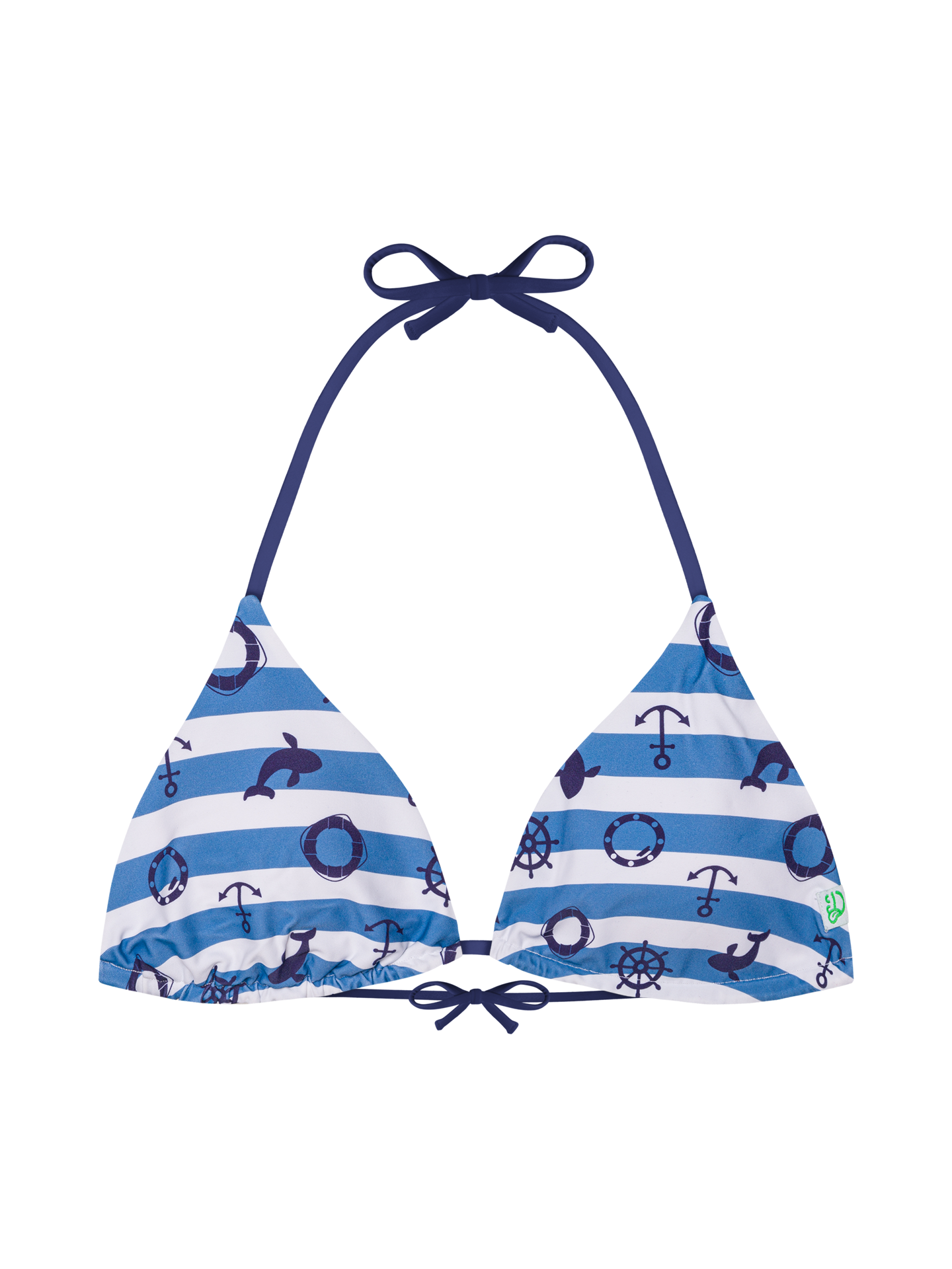 Haut De Bikini Triangulaire Rigolo Rayures Bleu Marine Dedoles