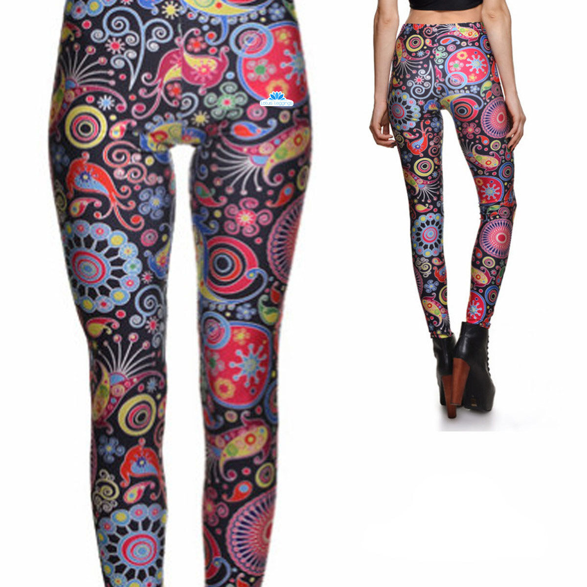 Dámské elastické legíny Barevné kruhy | Dedoles