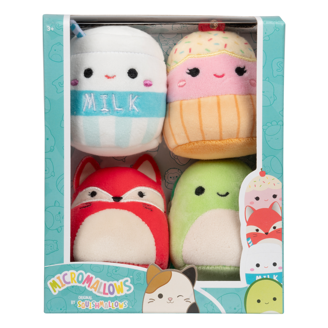 Lot de 4 peluches Squishmallows Micromallows - Fifi, Henry, Melly ...