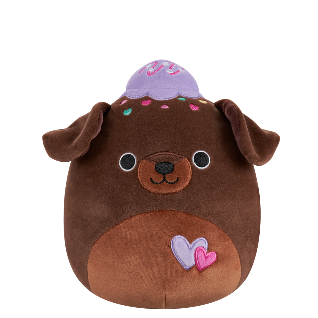 Squishmallows Rico der Brownie-Schoko-Labrador mit lila Eiscreme, 20 cm ...