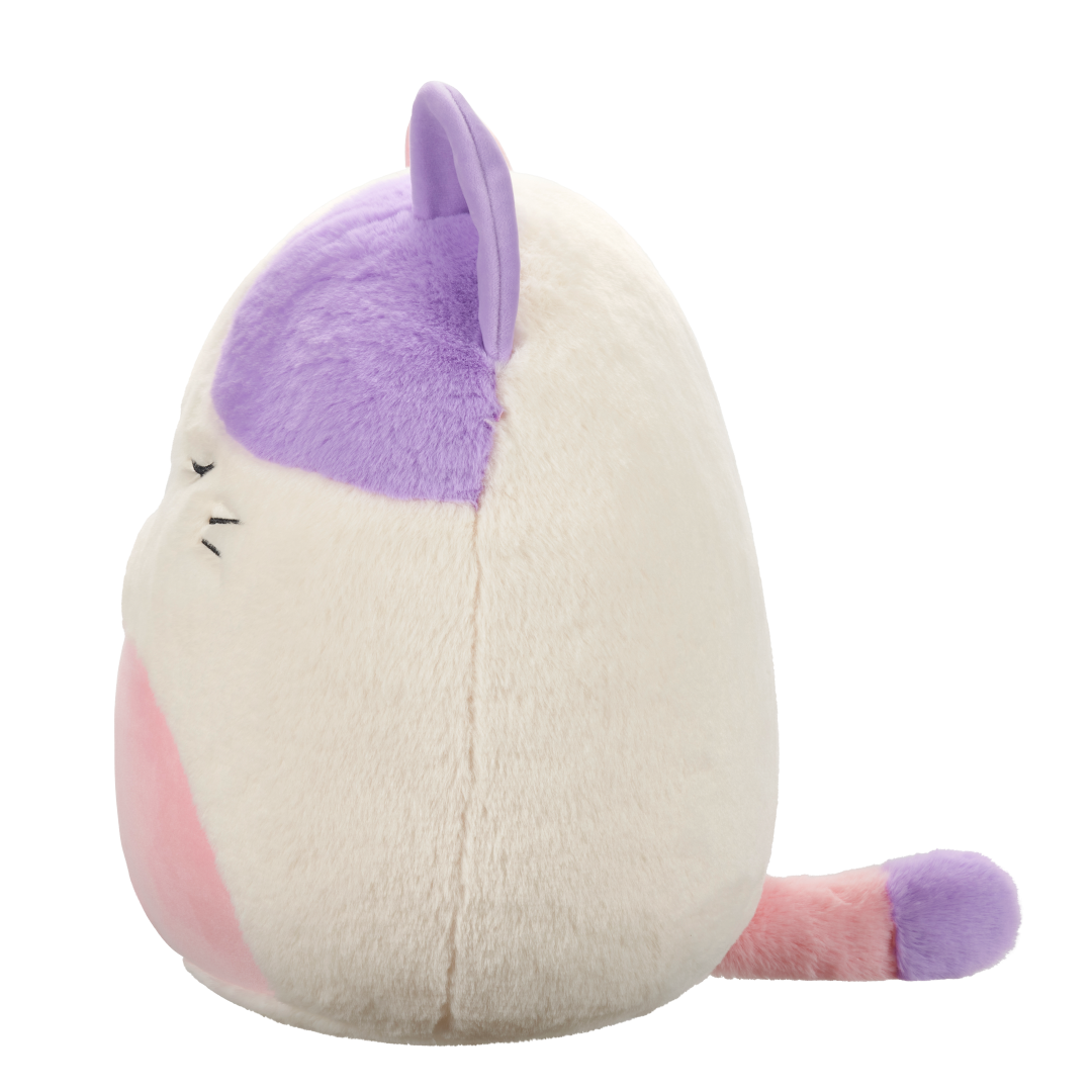 Squishmallows Fuzzamallows Nell the Pink and Purple Calico Cat, 30 cm ...