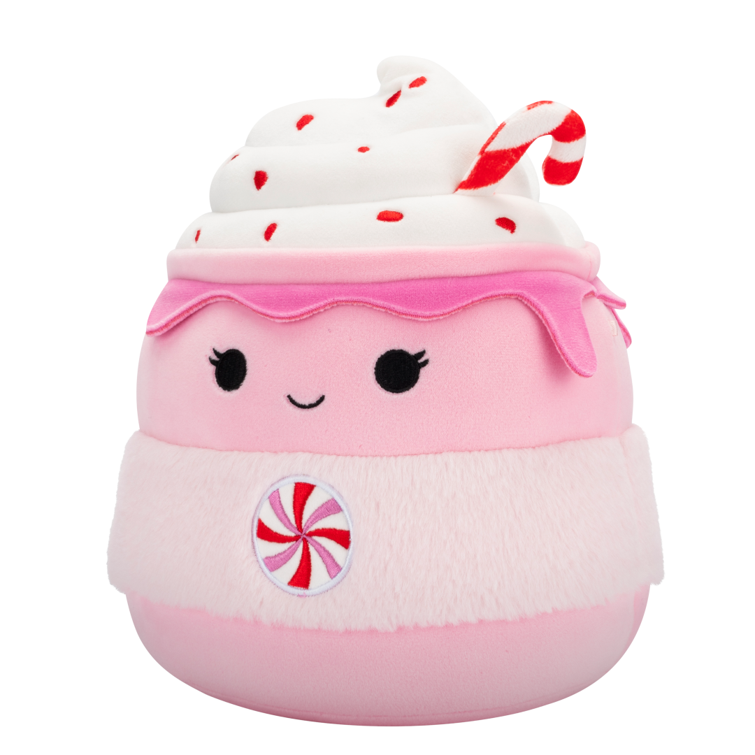 Squishmallows Ethel la tazza rosa con cioccolata calda e bastoncino di ...