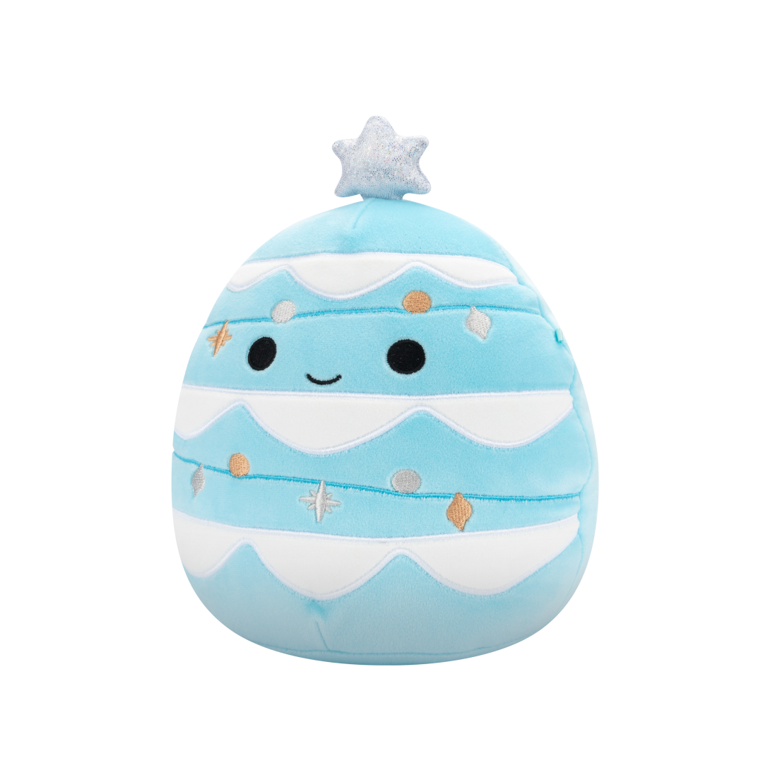 Squishmallows Keiko l'albero di Natale azzurro con ghirlanda di neve ...
