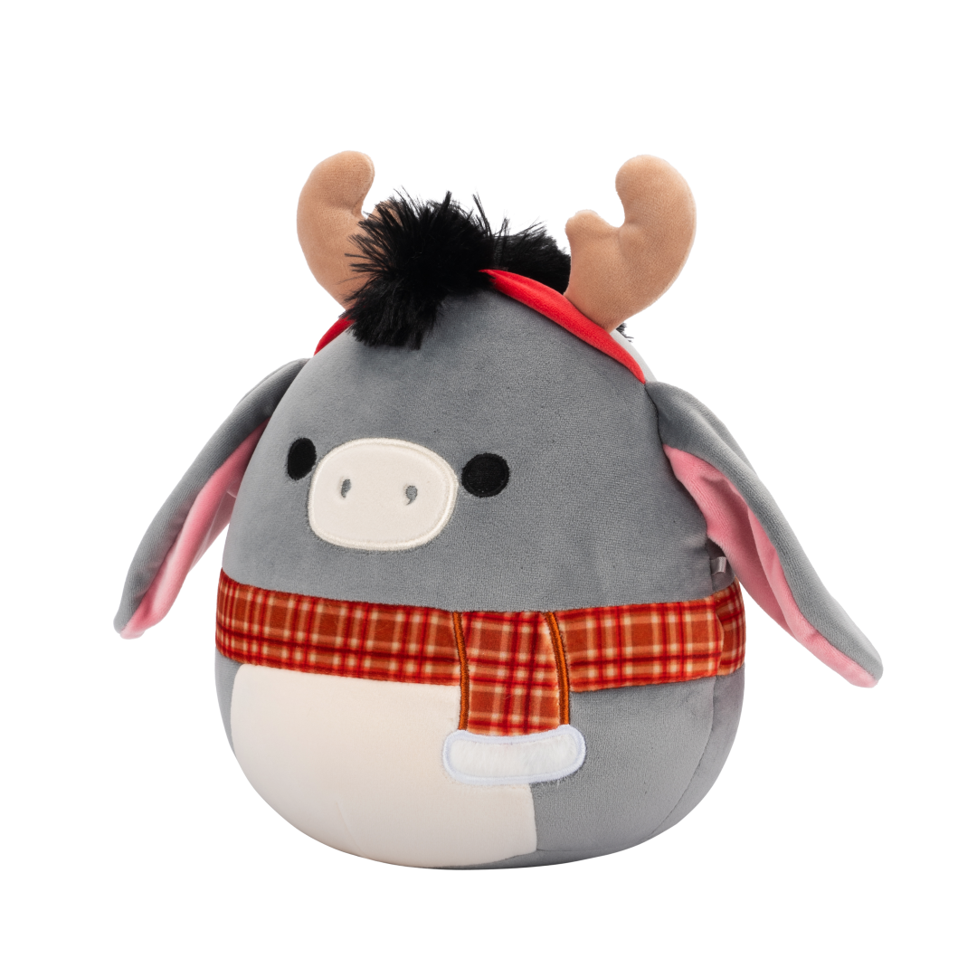 Squishmallows Jason the Grey Donkey with Antlers and Scarf, 20 cm | Dedoles