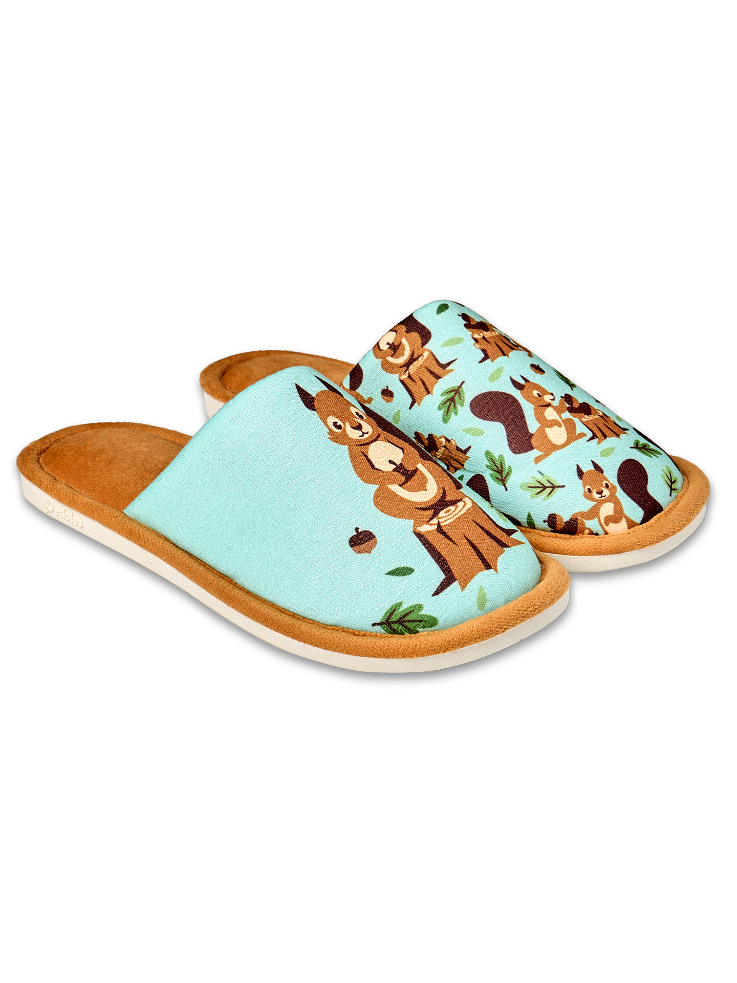 Lustige Hausschuhe Eichhörnchen im Wald | Dedoles